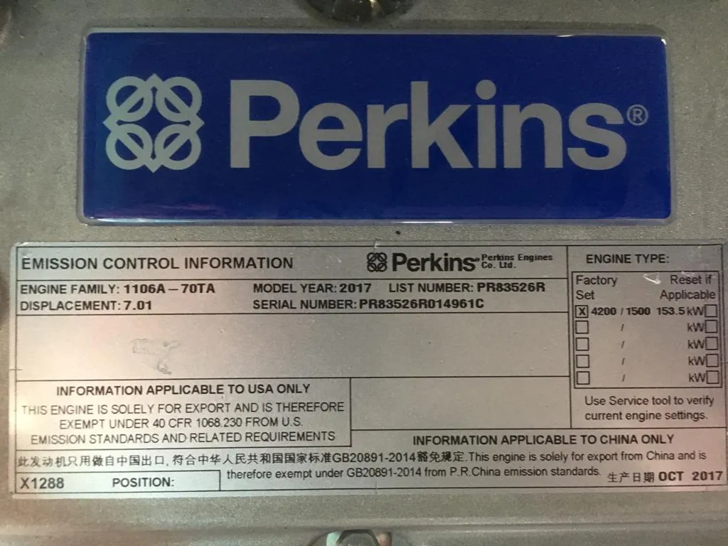 Genset Perkins 150 Kva, 1106A-70TAG2 ; Silent Type ; Brand New and ...